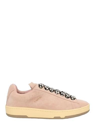 LANVIN Blush Calfskin Suede Sneakers - Pink