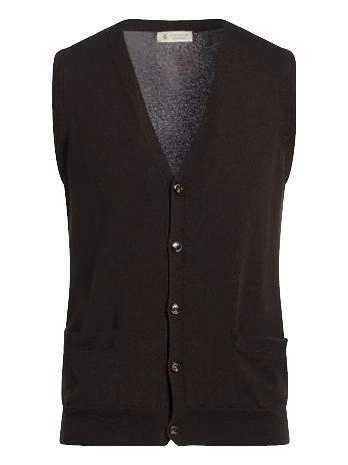 PIACENZA CASHMERE 1733 Cashmere Cardigan Vest - Brown