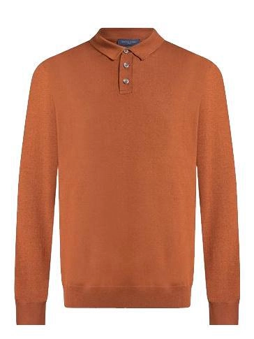 DANIELE FIESOLI Merino Wool Polo Sweater - Brown