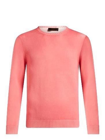 MOORER Cotton Crewneck Sweater - Coral