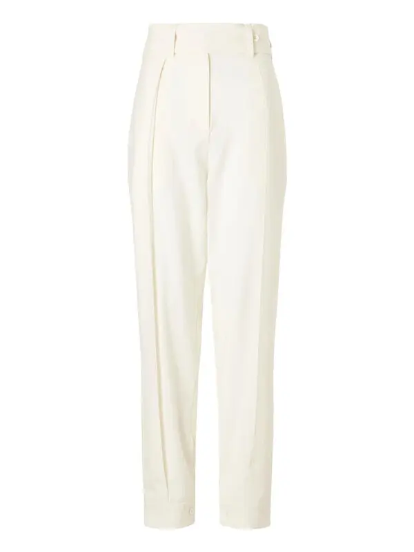 Sharon Wauchob Clio Belted Wool Tailored Pants - White