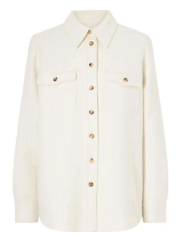 Gabriela Hearst John Austin Recycled Cashmere Shirt - Ivory