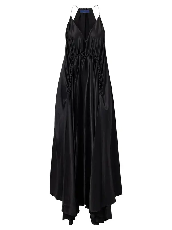 Sharon Wauchob Draped Silk-satin Maxi Dress - Black