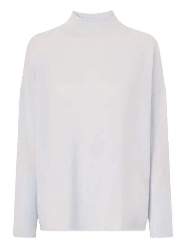 ALLUDE Cashmere Mock Neck Sweater - Blue