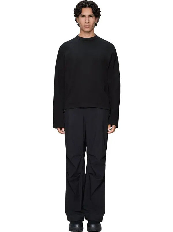 Rains Waffle Long Sleeve T-shirt - Black