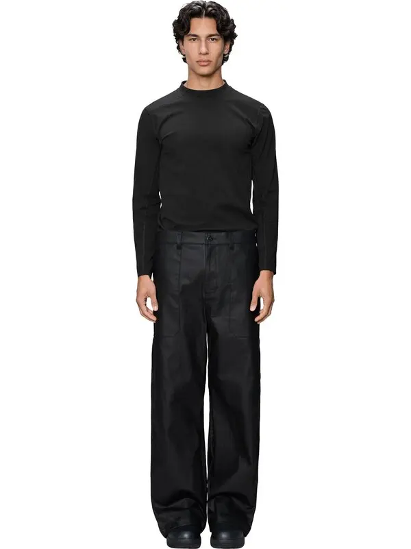 Rains Heavy Woven Straight-leg Pants - Black