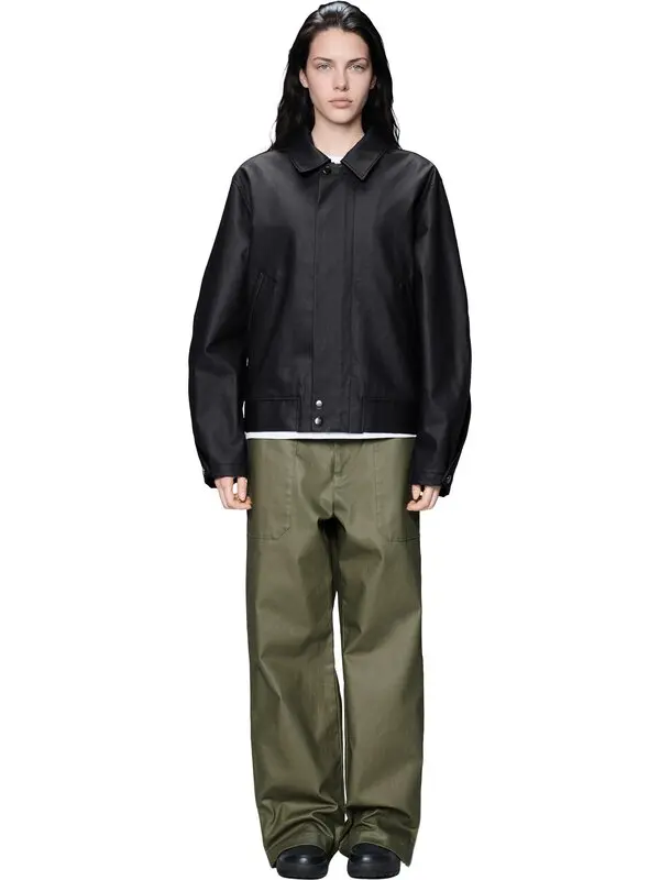 Rains Heavy Woven Overshirt With Water-repellent Coating - Black