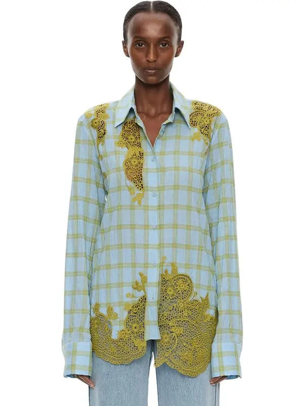 Christopher Esber Maya Embroidered Handkerchief Shirt - Blue