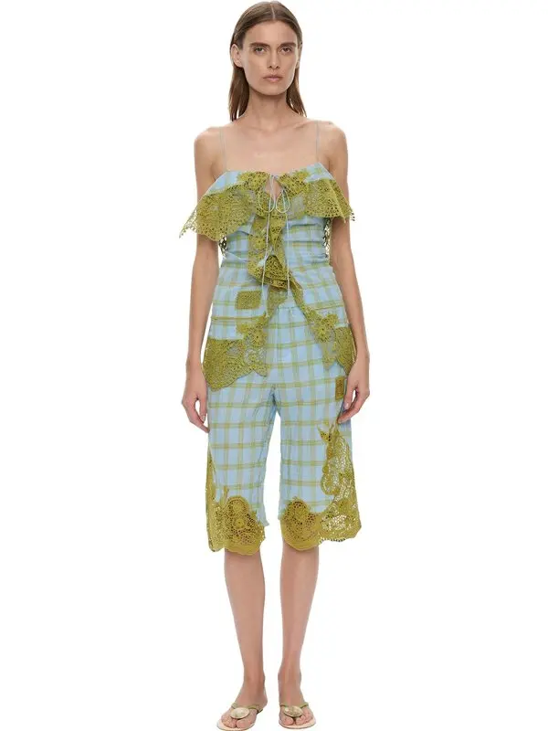 Christopher Esber Maya Embroidered Handkerchief Shorts - Blue