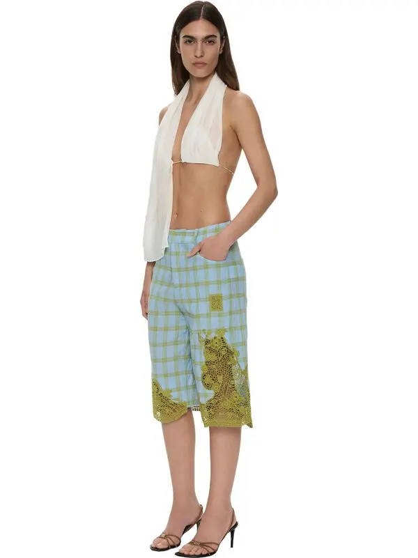 Christopher Esber Maya Embroidered Handkerchief Shorts - Blue