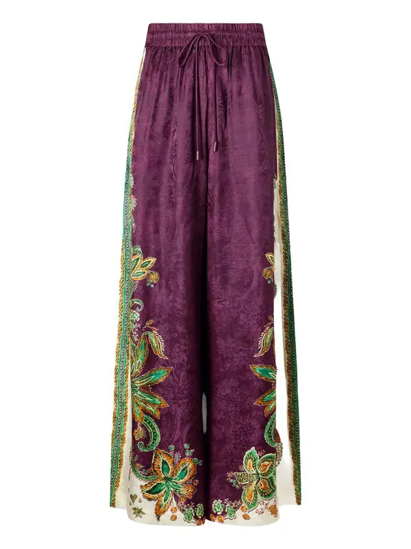 ALEMAIS Ruthie' Printed Satin-jacquard Wide-leg Pants - Multi