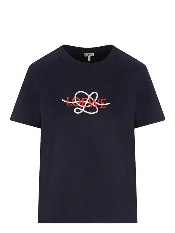 Loewe Logo Cotton T-shirt - Blue