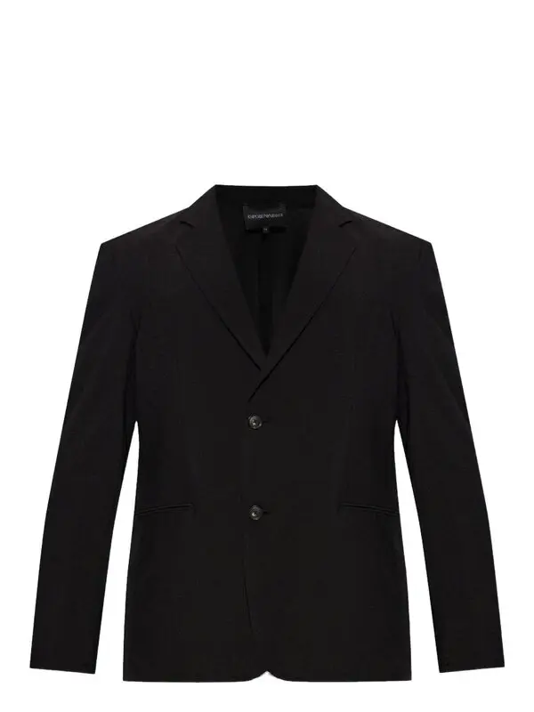 Emporio Armani Single-breasted Jacket With Notch Lapel - Black
