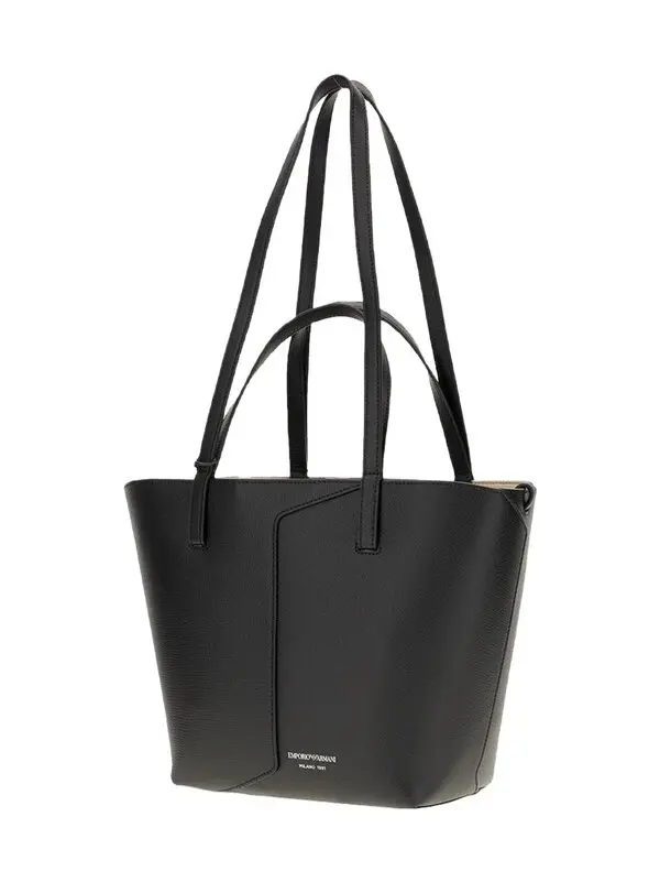 Emporio Armani Small Leather Tote Bag - Black