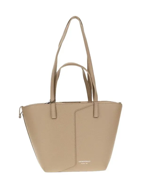 Emporio Armani Small Leather Tote Bag - Grey