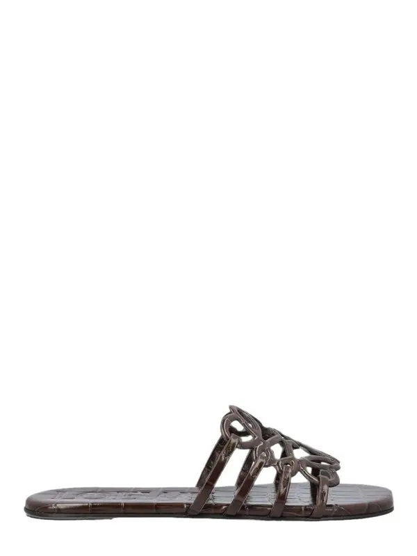 Loewe Petal Anagram Flat Sandals - Brown