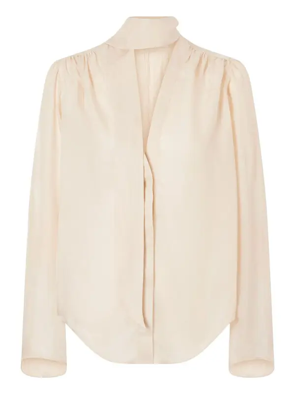 Maria Mcmanus Scarf-detailed Satin Blouse - Cream