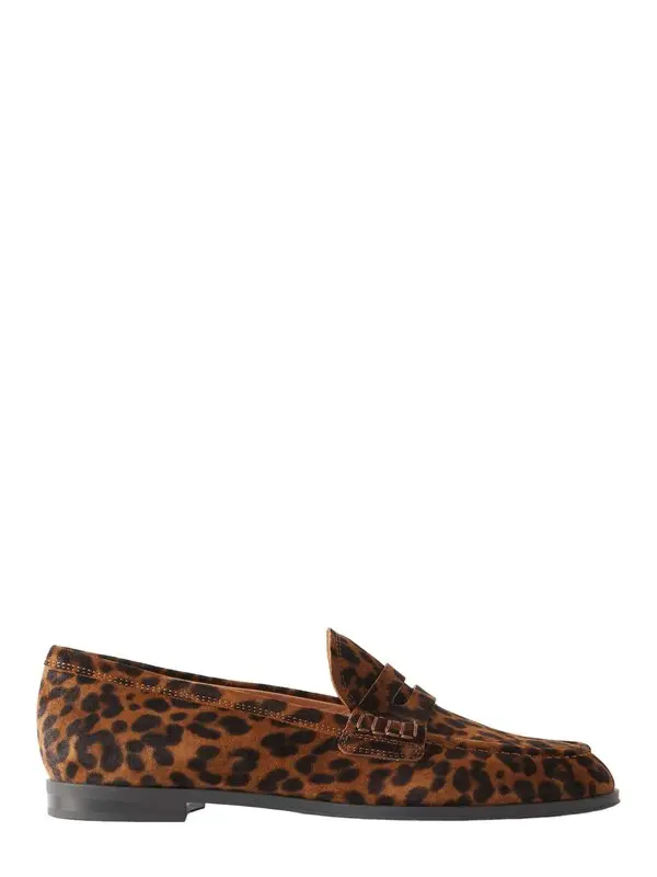 GIANVITO ROSSI Leopard-print Suede Loafers - Leopard Print