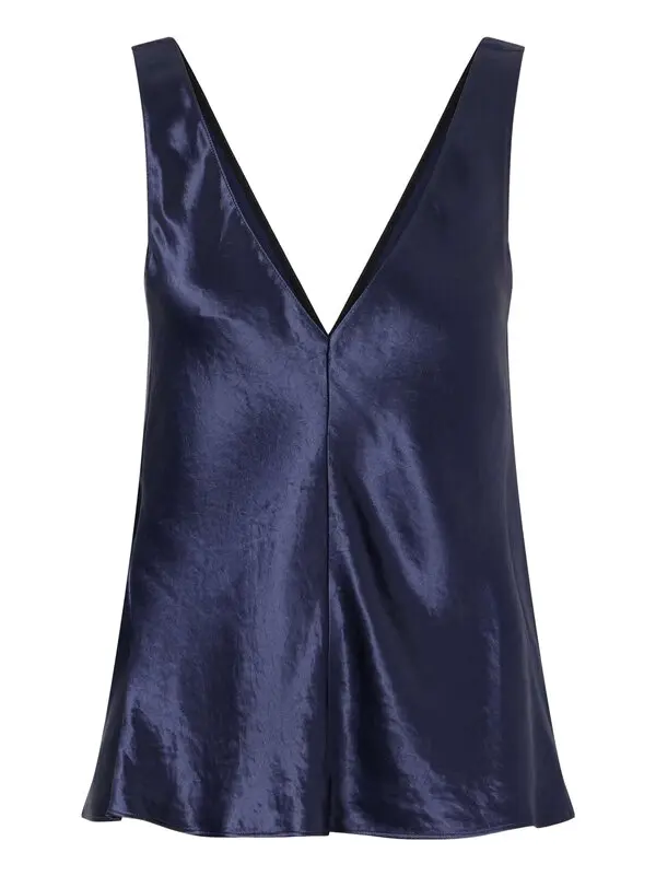 Maria Mcmanus Draped Satin Cami - Navy