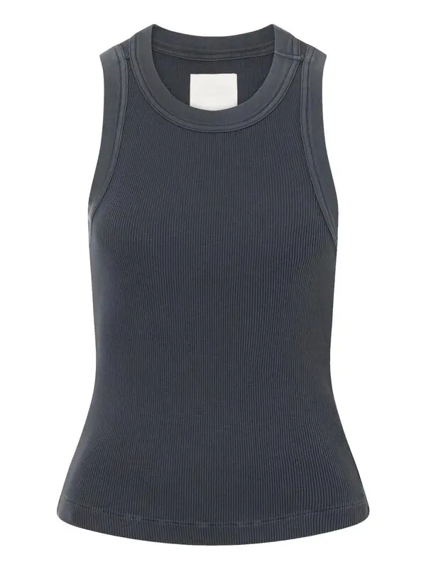 Citizens Of Humanity Isabel Ribbed Cotton And Tencel Lyocell-blend Tank - Gray