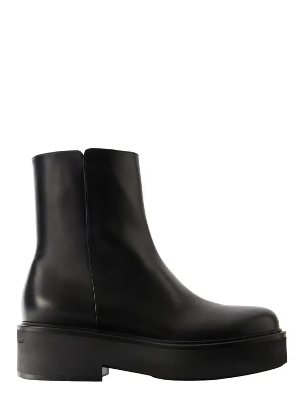 GIANVITO ROSSI Leather Ankle Boots - Black