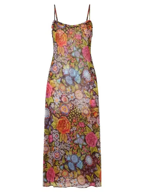 Alix Of Bohemia Athens Bloom Mirage Floral-print Crepon Midi Dress - Multi