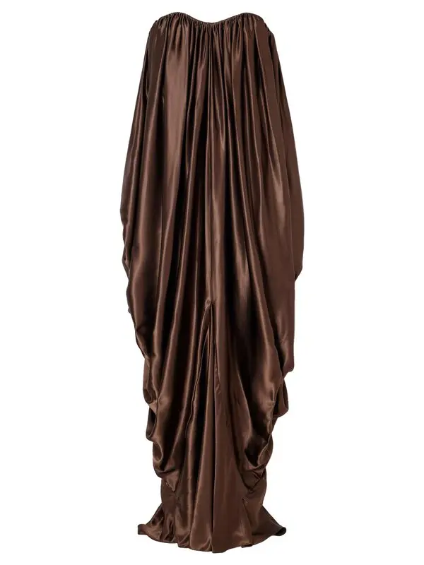 ABADIA Strapless Gown - Dark Brown
