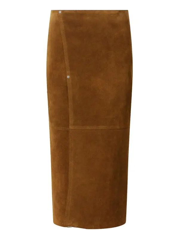 Studio Nicholson Suede Midi Skirt - Yellow