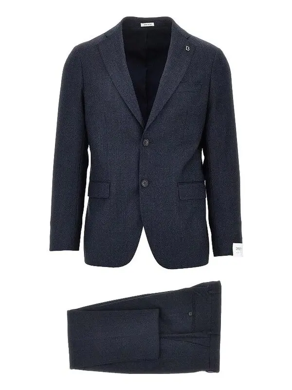 BRERAS Single-breasted Wool Tailored Suit - Blue