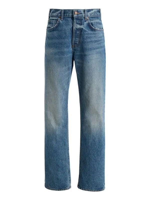 NILI LOTAN Briana Rigid High-rise Straight-leg Jeans - Blue