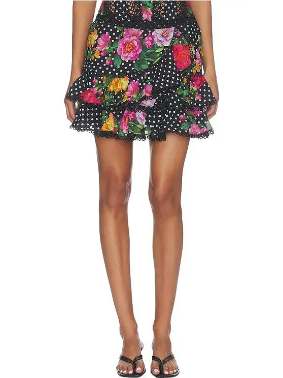 Charo Ruiz Ibiza Marita" Ruffled Mini Skirt - Black