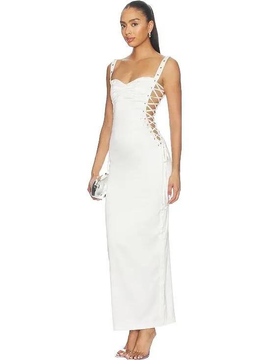 I.AM.GIA Ashlee" Maxi Dress With Side Slit And Tie Detail - White