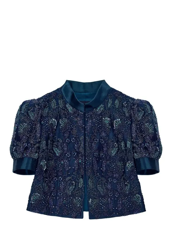 Giorgio Armani Silk And Linen Jacket With Elaborate Embroidery - Patterned