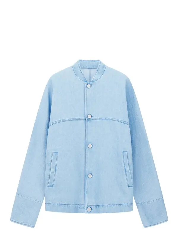 Giorgio Armani Cotton Linen Denim Blouson - Blue