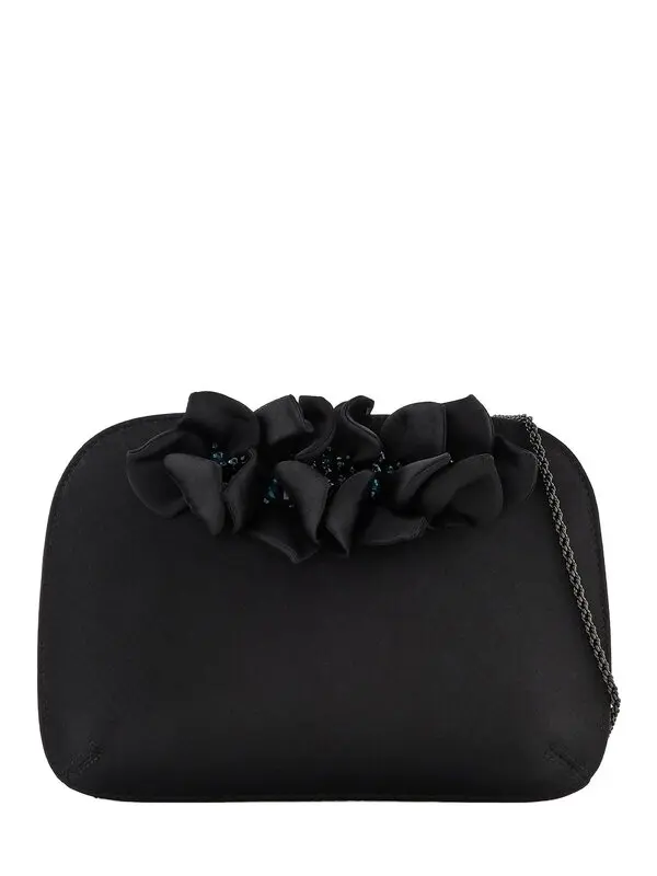 Giorgio Armani La Prima Satin Clutch Bag With Applied Flowers - Patterned