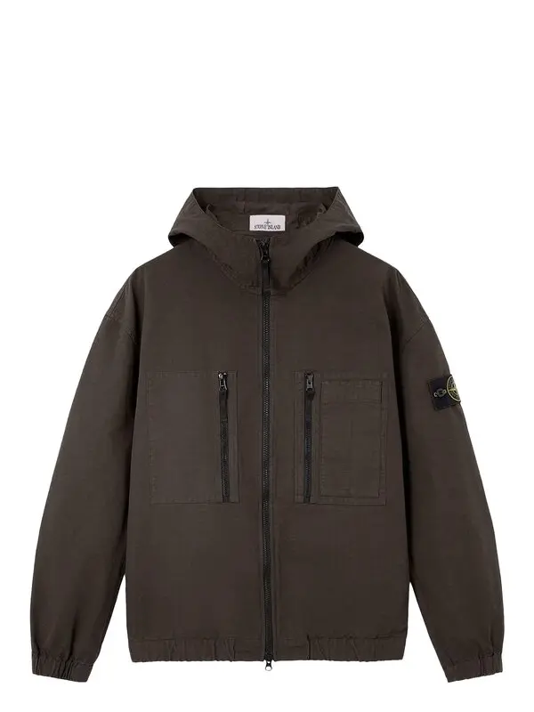 Stone Island Hooded Organic Cotton Jacket - Green