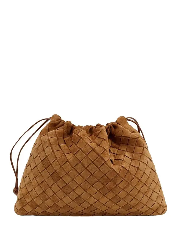 Bottega Veneta Medium Suede Intrecciato Dustbag - Brown