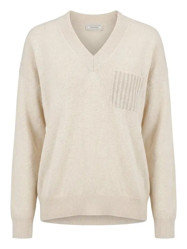 Peserico V-neck Wool Sweater - Multicolor