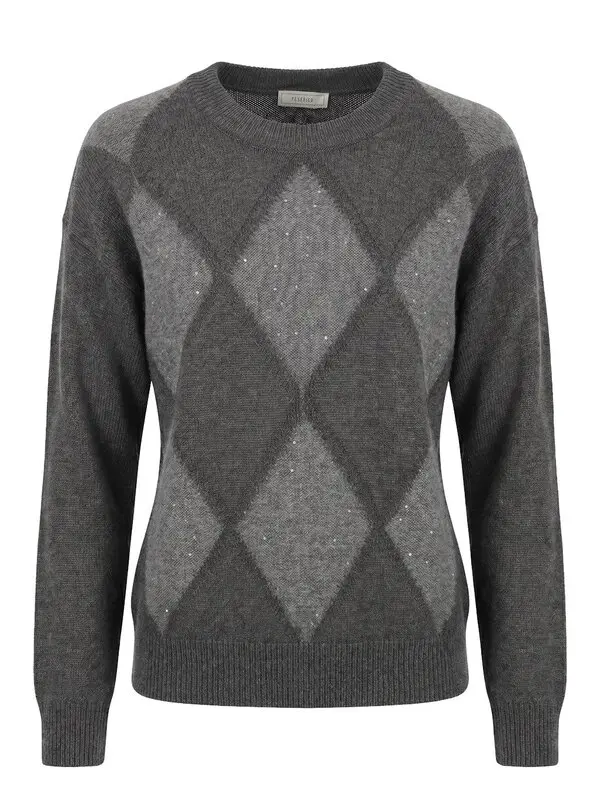 Peserico Argyle Patterned Round Neck Sweater - Multicolor