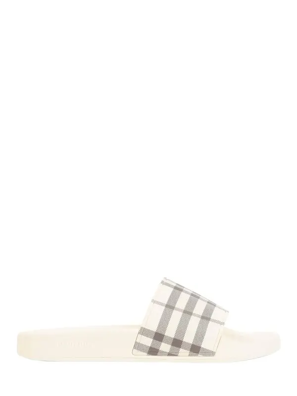 Burberry Furley" Slides With Check Pattern - Multicolor