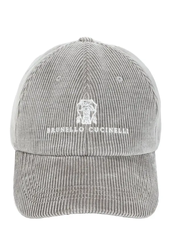 Brunello Cucinelli Corduroy Baseball Cap - Gray