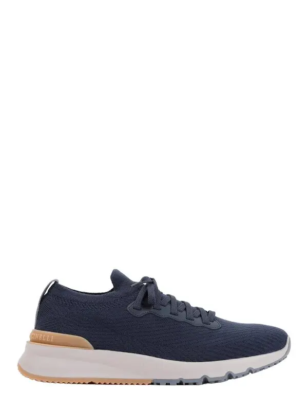 Brunello Cucinelli Lace-up Wool Sneakers - Blue