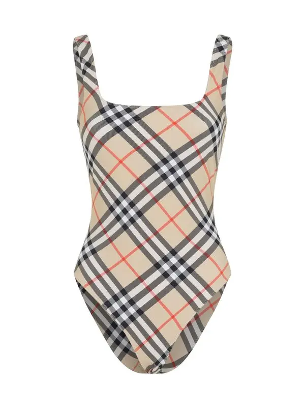 Burberry One Piece Check Swimsuit - Multicolor