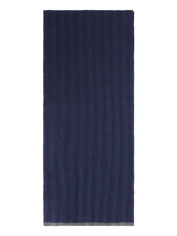 Brunello Cucinelli Ribbed Cashmere Scarf - Blue