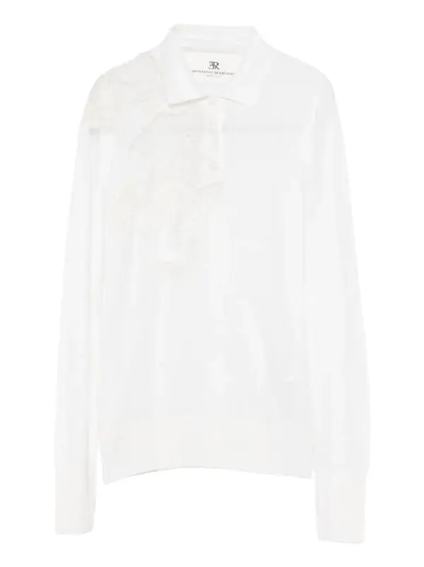 ERMANO SCERVINO Ermanno Scervino Long Sleeve Polo-neck Sweater With Lace Detailing - Multicolor