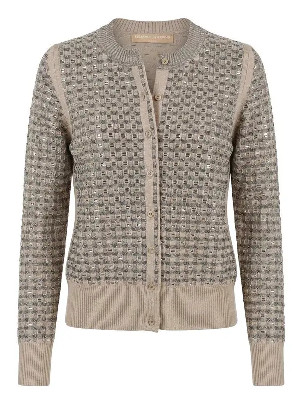 ERMANO SCERVINO Embellished Wool Cardigan - Multicolor