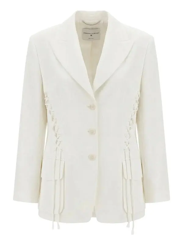 ERMANO SCERVINO Sahariana" Blazer With Lace-up Detail - Multicolor