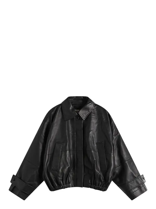 RÓHE Leather Blouson Jacket - Black
