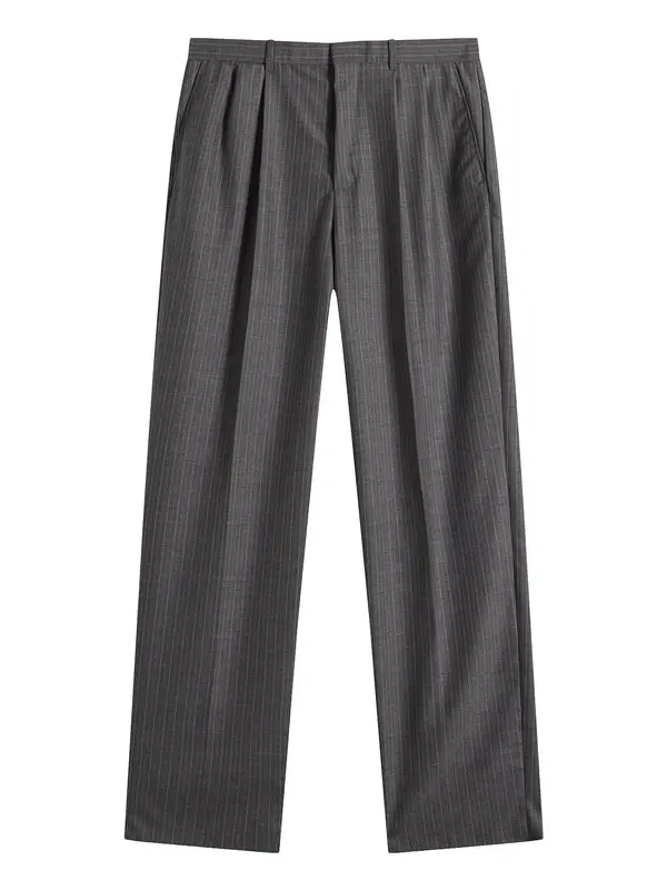 JIL SANDER Pinstripe Wool Trousers - Koala
