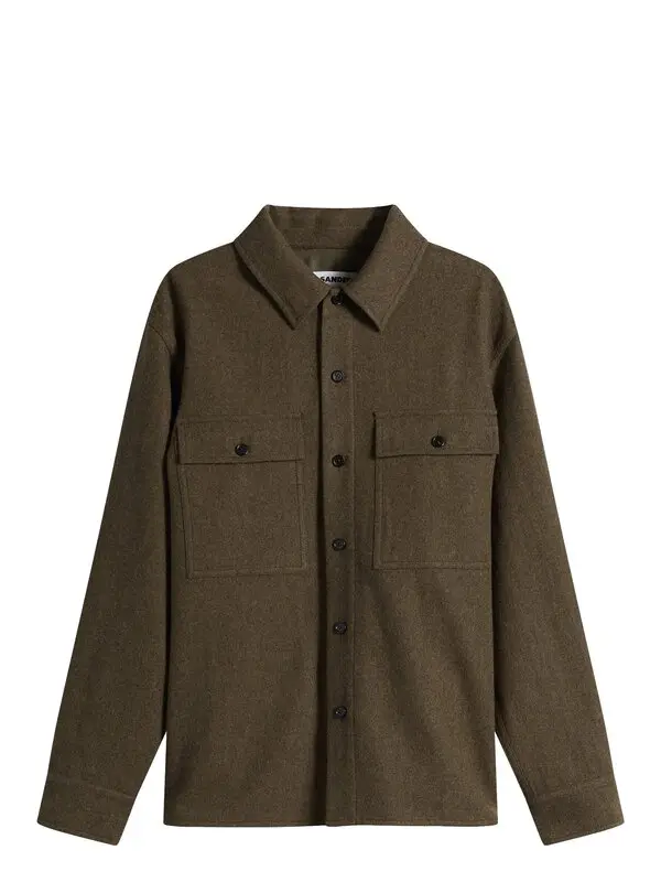 JIL SANDER Wool Overshirt - Teak